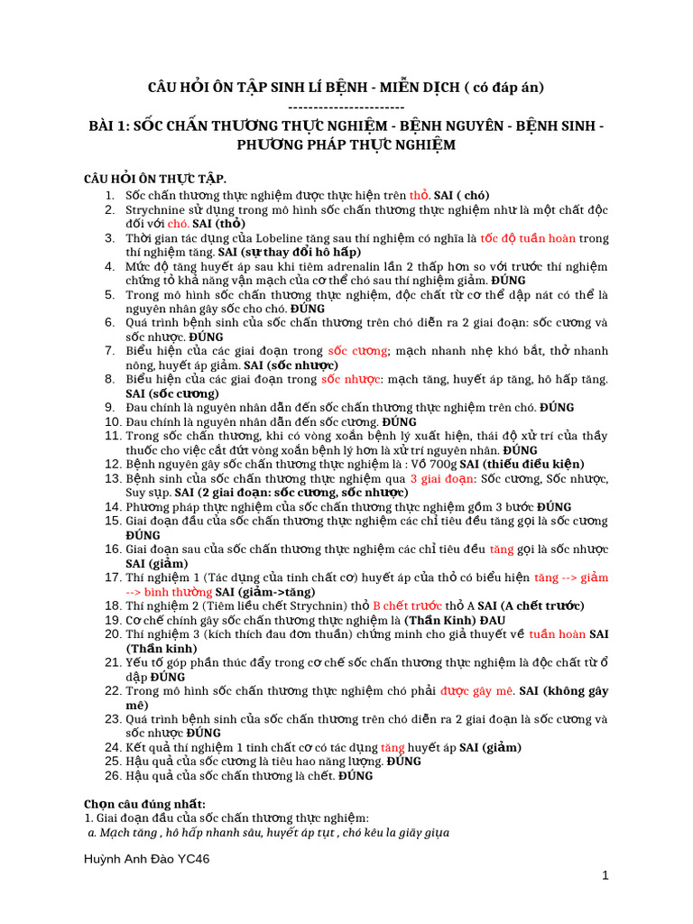 Câu Hỏi Ôn Tập SLB-MD | PDF