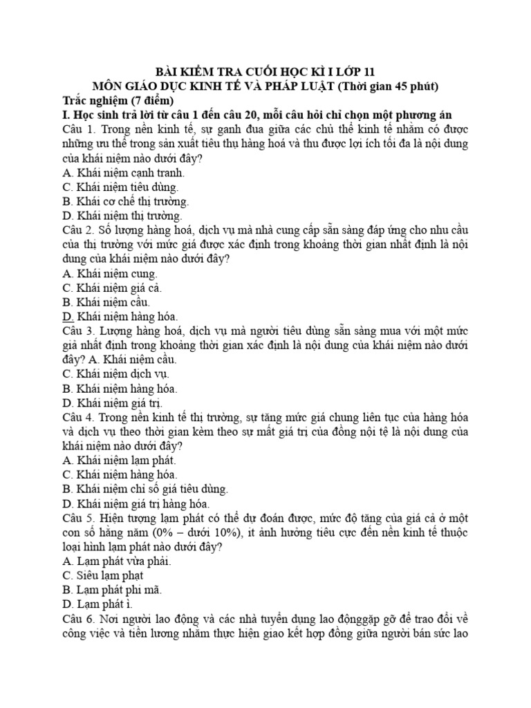 Đê Cuong On Tap CK GDKTPL | PDF