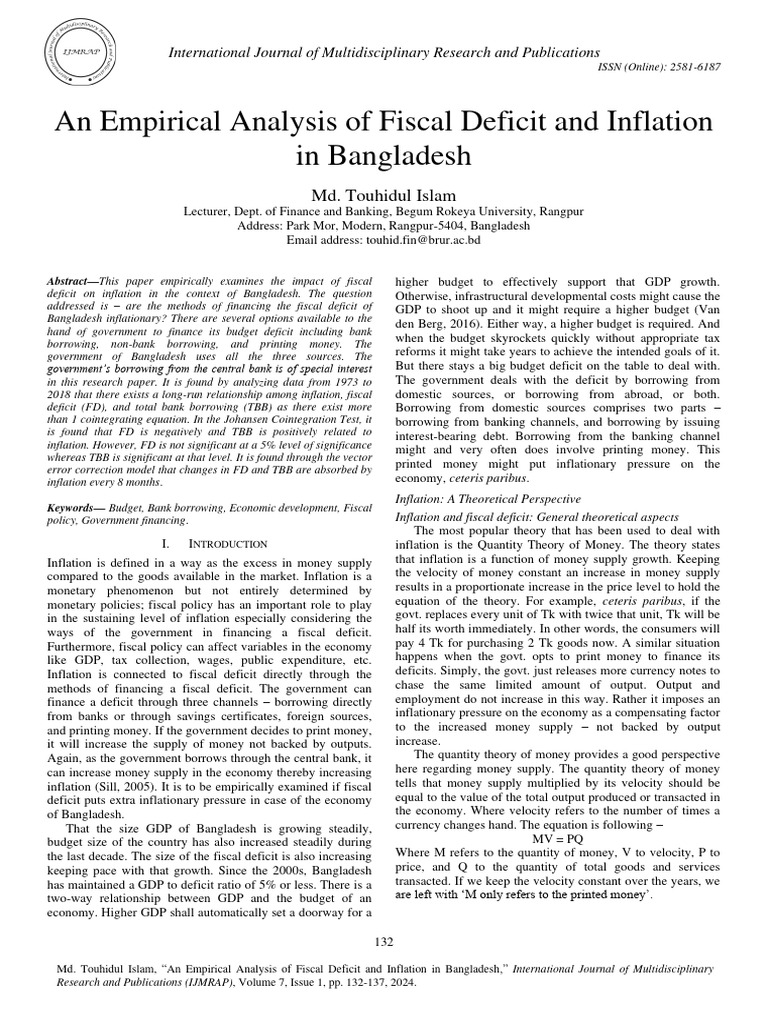 An Empirical Analysis of Fiscal Deficit | PDF | Fiscal Policy ...