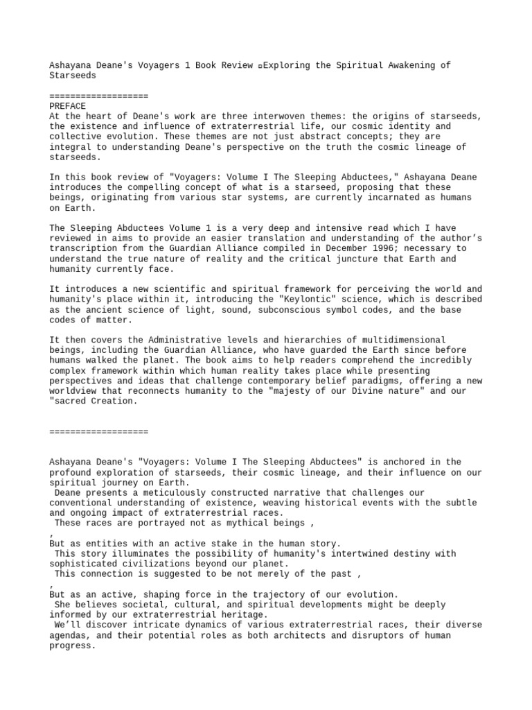 Ashayana Deane's Voyagers 1 Book Review | PDF | Extraterrestrial Life | Evolution