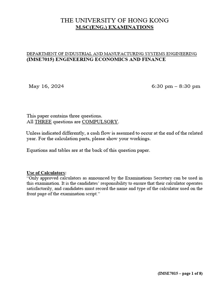 2023_2024 Sem 2 | PDF | Money | Financial Economics