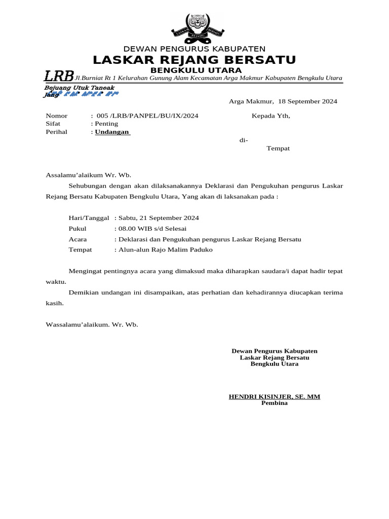 undangan LRB 2024 | PDF