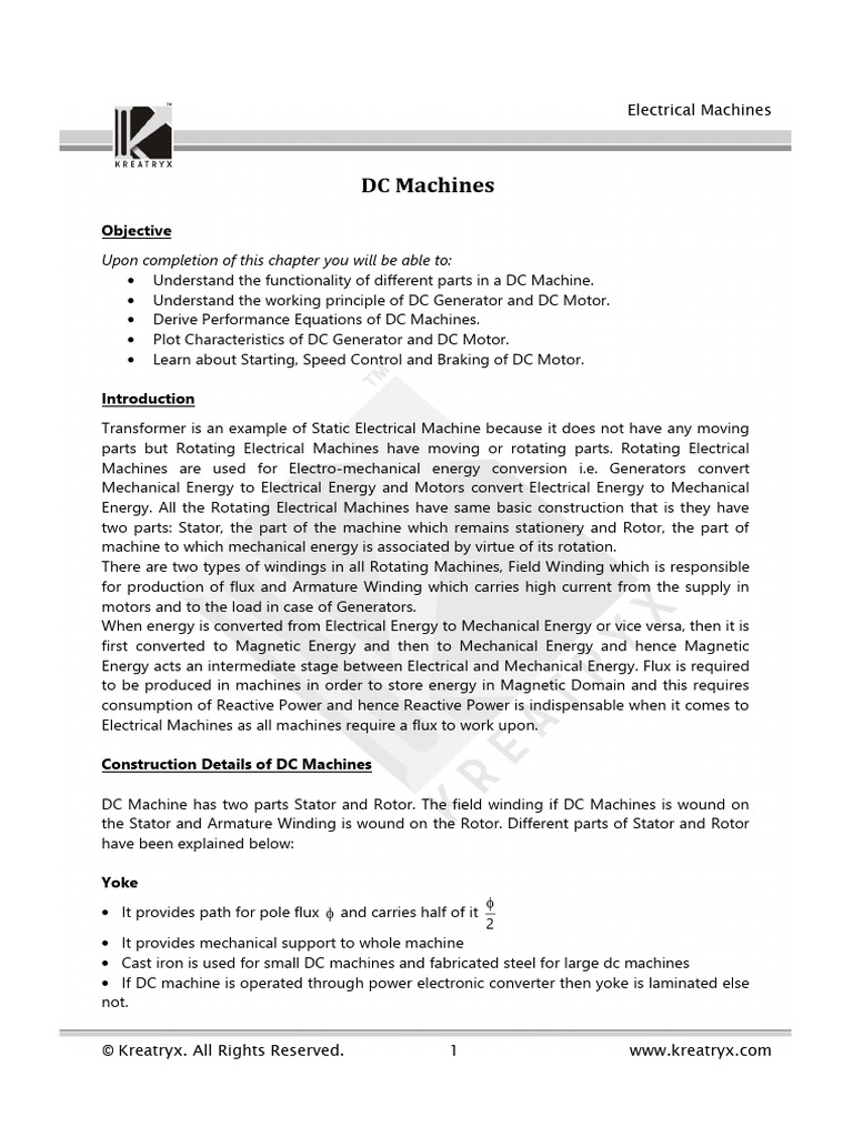 DC Machines: Functionality & Construction | PDF | Electric Motor | Electric Generator