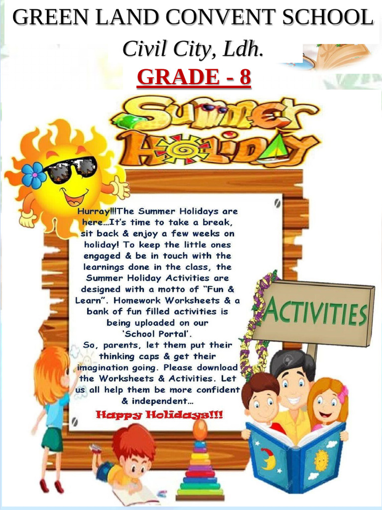8TH Holiday Homework Final | PDF