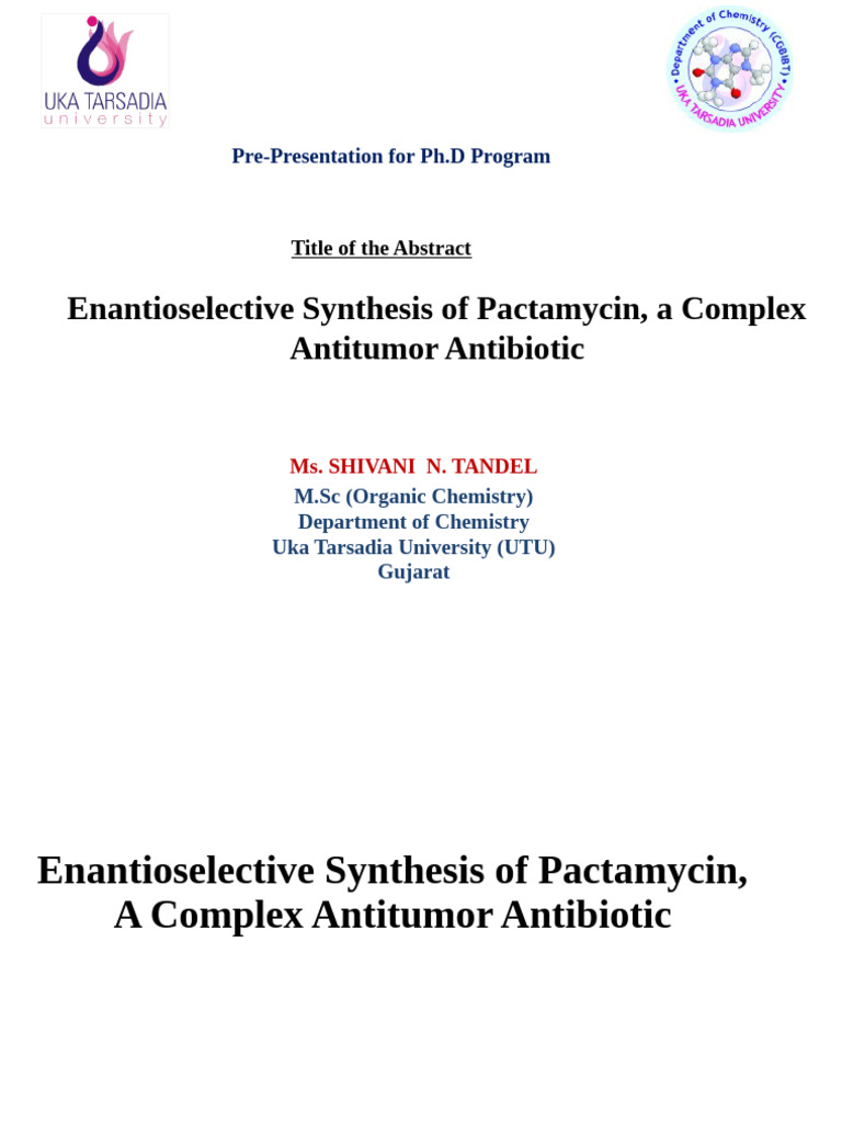 pre ph.d Presentation1 | PDF | Organic Chemistry | Chemistry