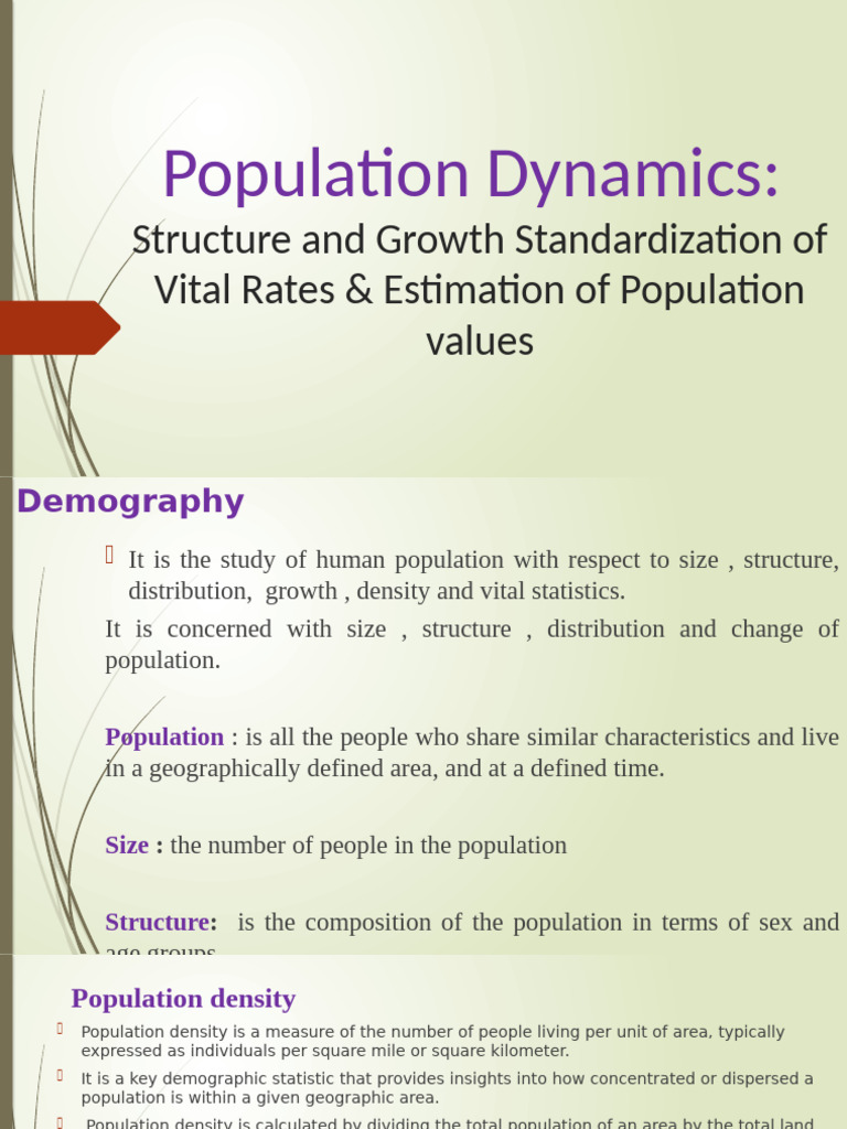 Dr Izuka -Population Dynamics | PDF | Demography | Population