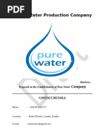 Business Plan For Water Production | PDF | Bottled Water | Drinking Water