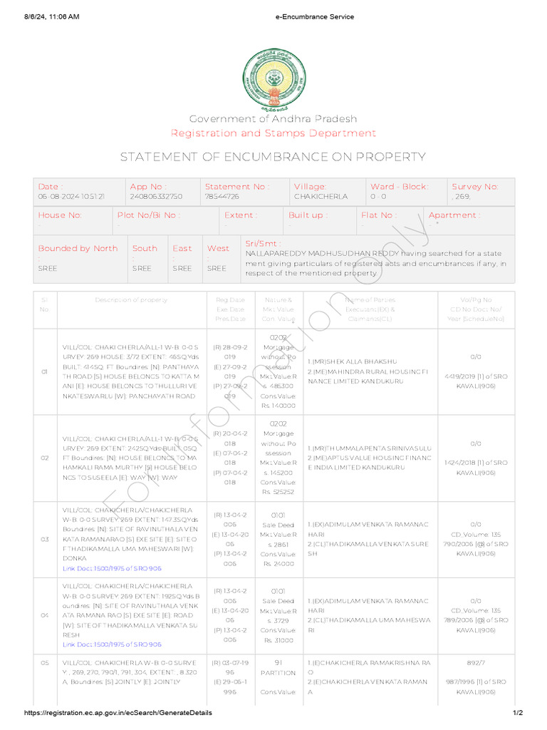 e-Encumbrance Service | PDF
