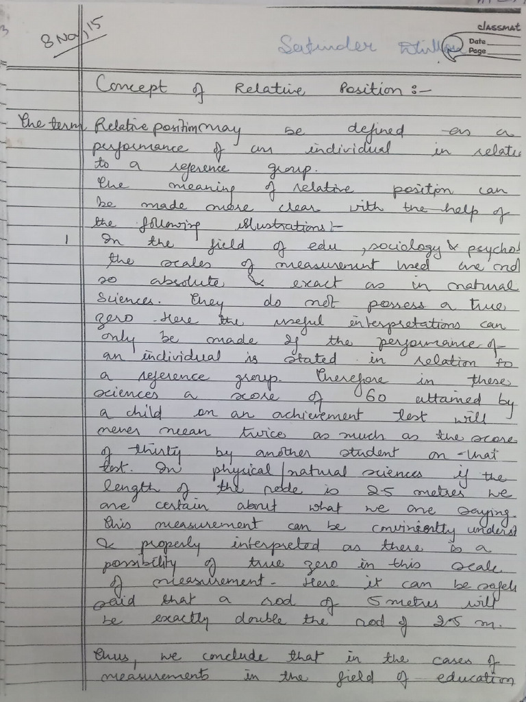 Concept of Relative Position | PDF