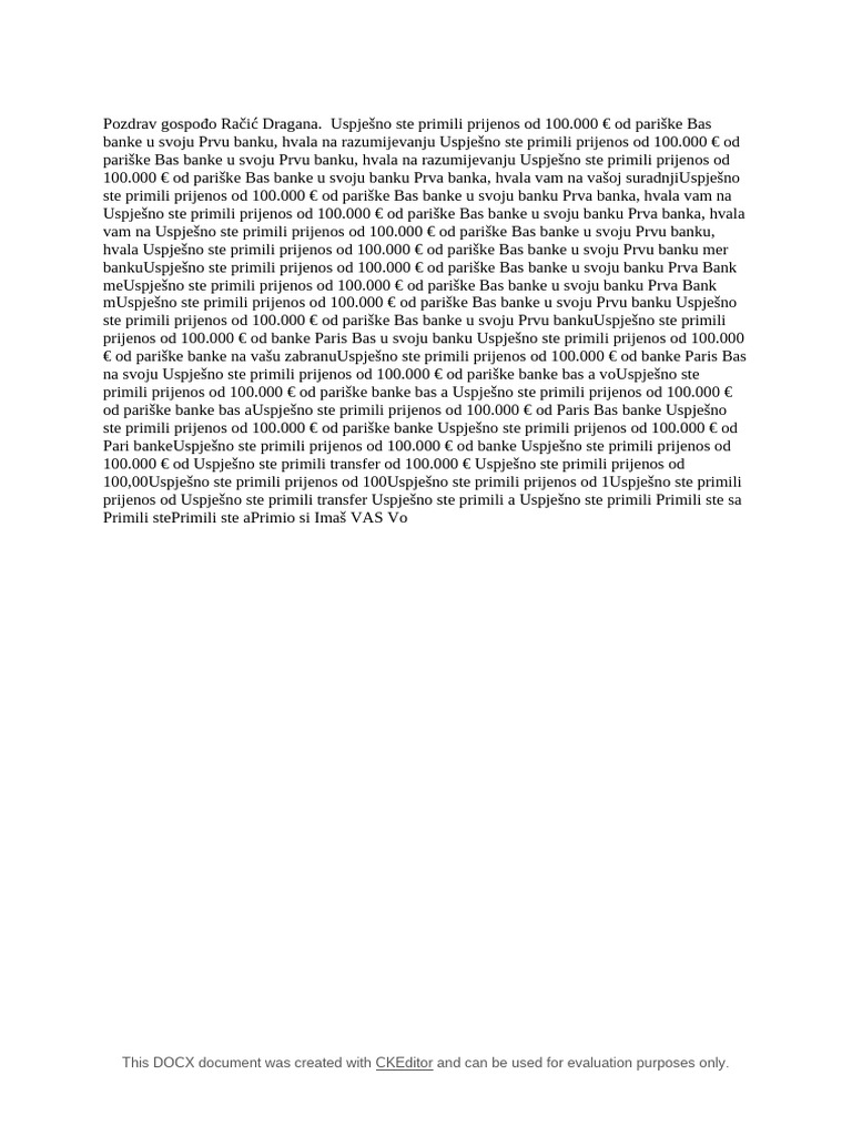 This Docx Document Was Created With Ckeditor and Can Be Used For Evaluation Purposes Only | PDF