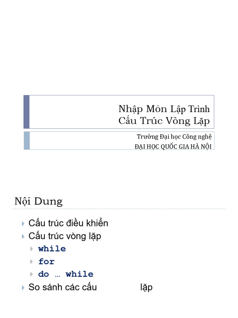 Bg04 - Cấu Trúc Vòng Lặp - Vnu.uet.NMLT | PDF