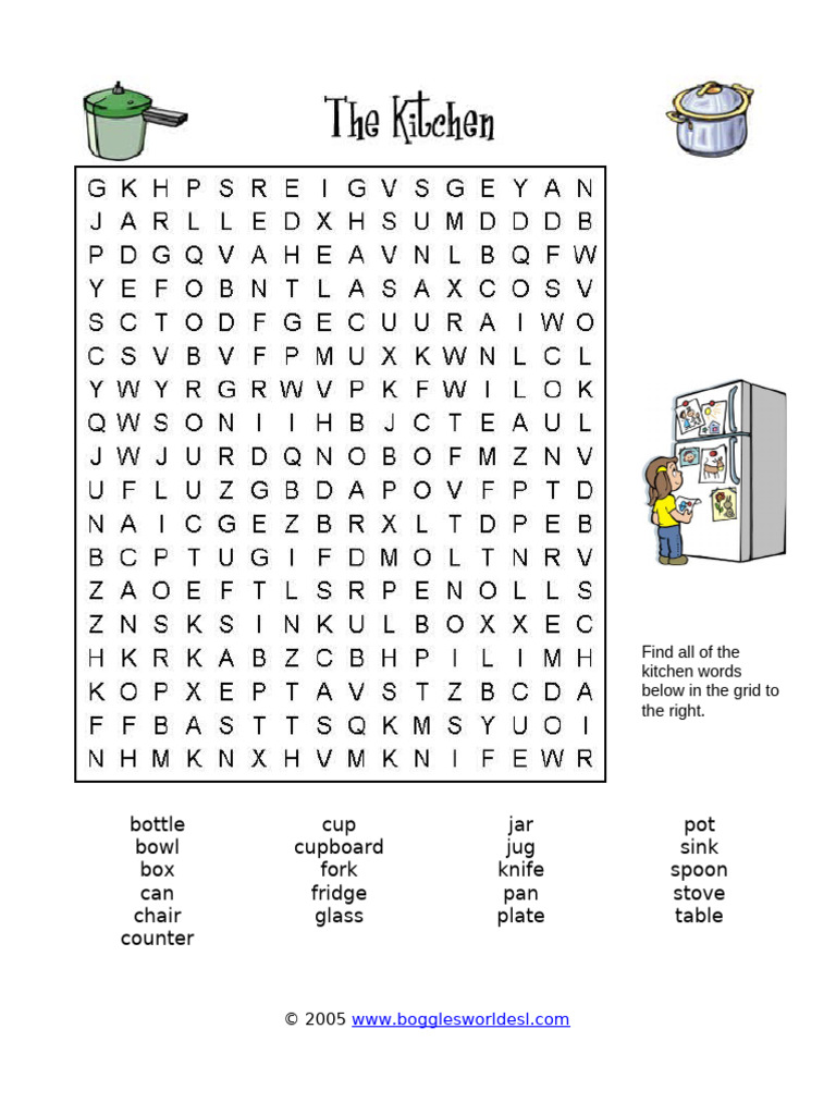 Kitchen Wordsearch | PDF