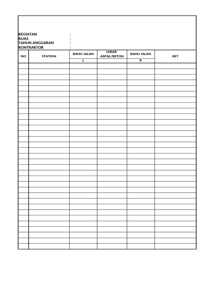Form Opname Aspal & Bahu | PDF