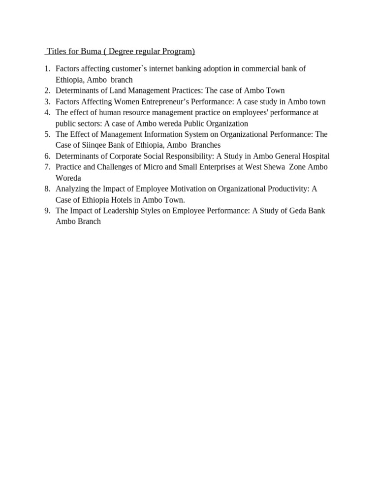 Titles For Buma New | PDF