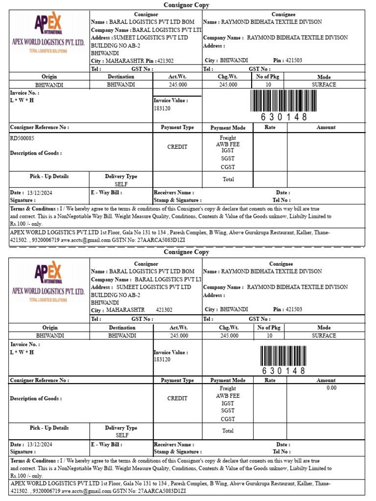 AWB_630148AWB (1) | PDF | Payments | Economy Of India