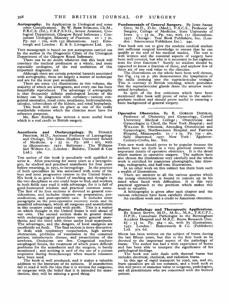 Anesthesia and Otolaryngology by Donald Proctor MD Assistant Pro 1958 ...