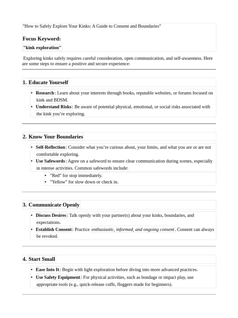 Safe Kink Exploration Guide | PDF | Bdsm | Human Sexuality
