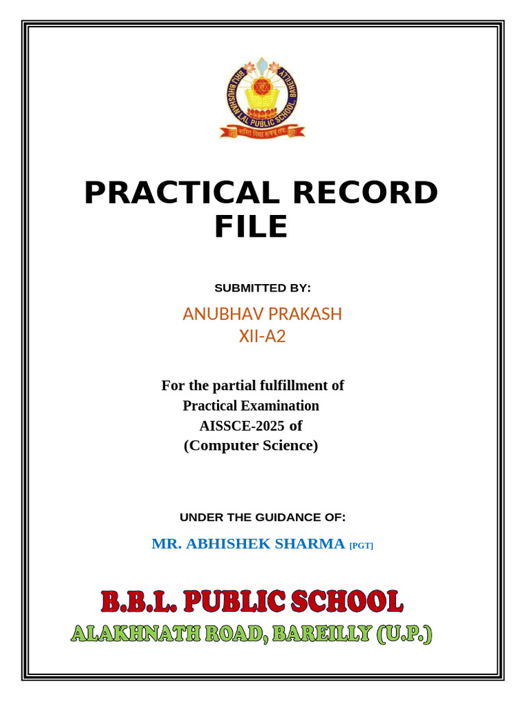 XII Project fp1 | PDF