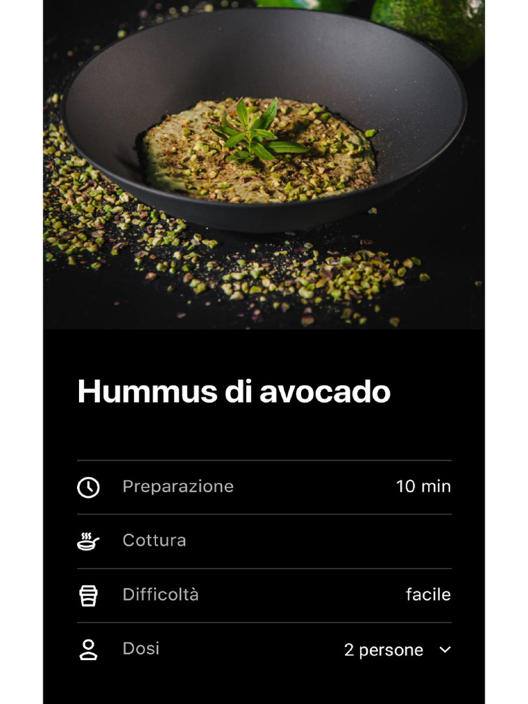 Ricetta Hummus Di Avocado | PDF