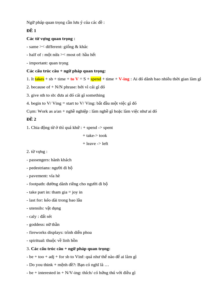 Luu y de Thi Gki 7 | PDF