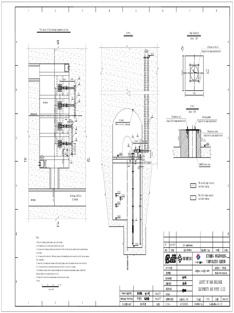 D-ME-HM-13 ~1 R2大坝排水设备及管路布置图（最终版） | PDF