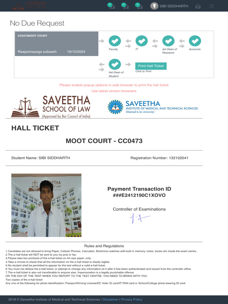 Saveetha University | PDF | Identity Document | Government And Personhood