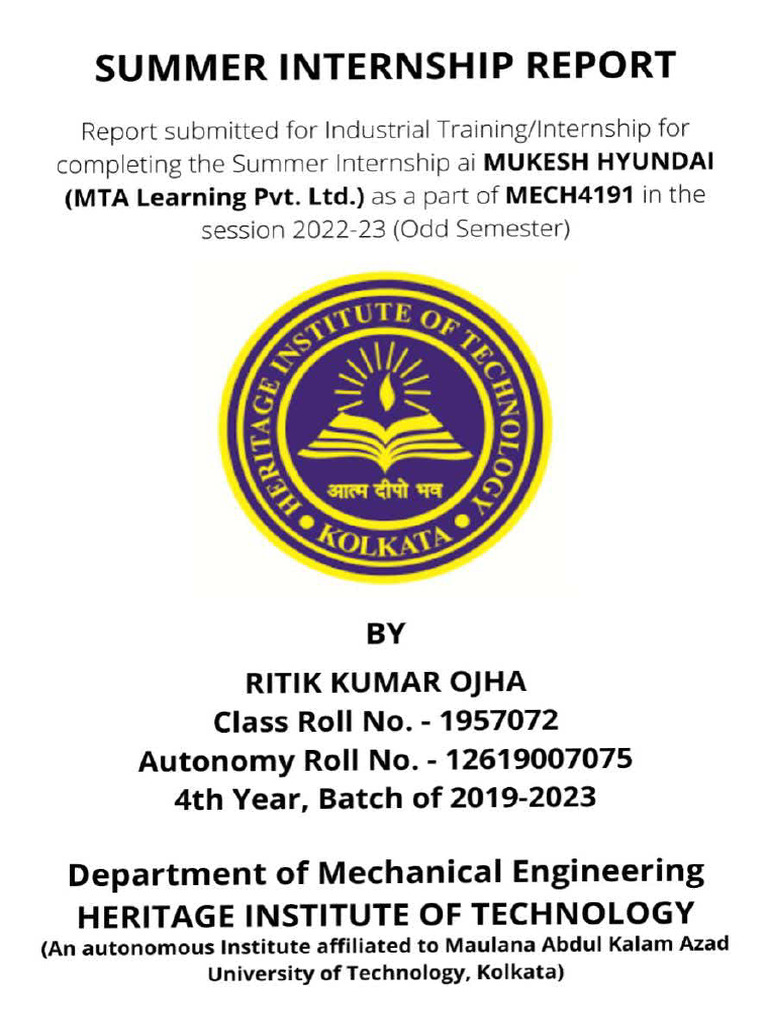 Internship Report | PDF