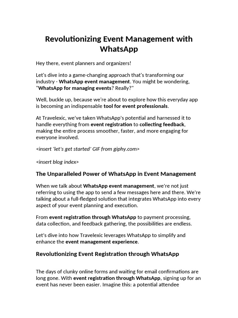 Revolutionizing Event Management with WhatsApp | PDF | Communication | Usability