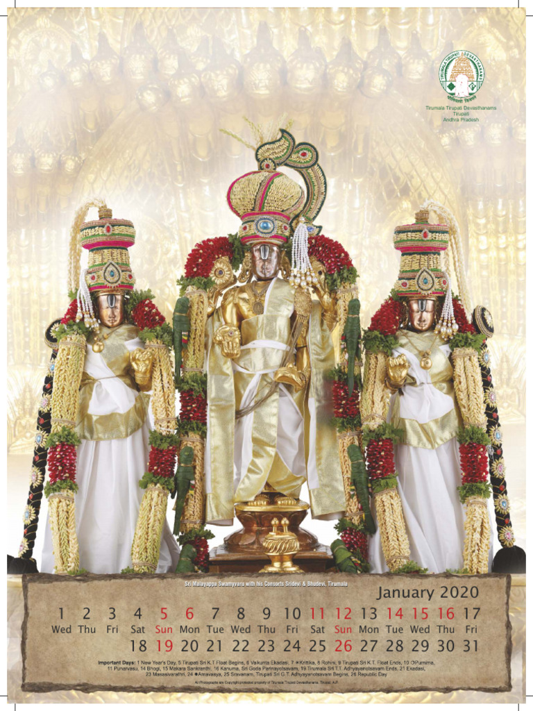 TTD Calendar 2026 Overview | PDF | Vishnu | Vaishnavism
