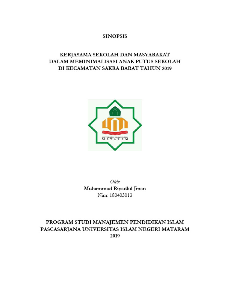 Contoh Sinopsis Penelitian Thesis | PDF