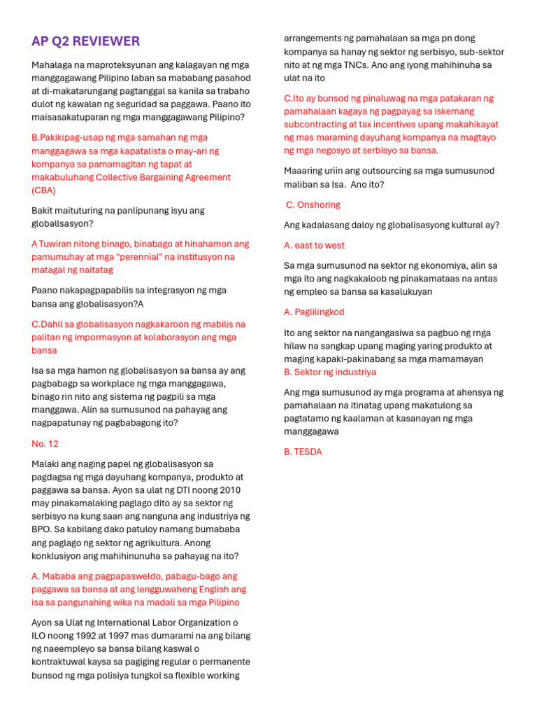 Ap Q2 Reviewer | PDF