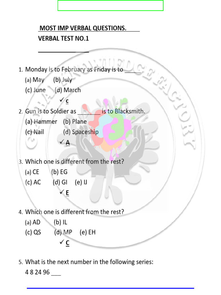 Verbal Intelligence Test 2 For Navy Cadets-1 | PDF