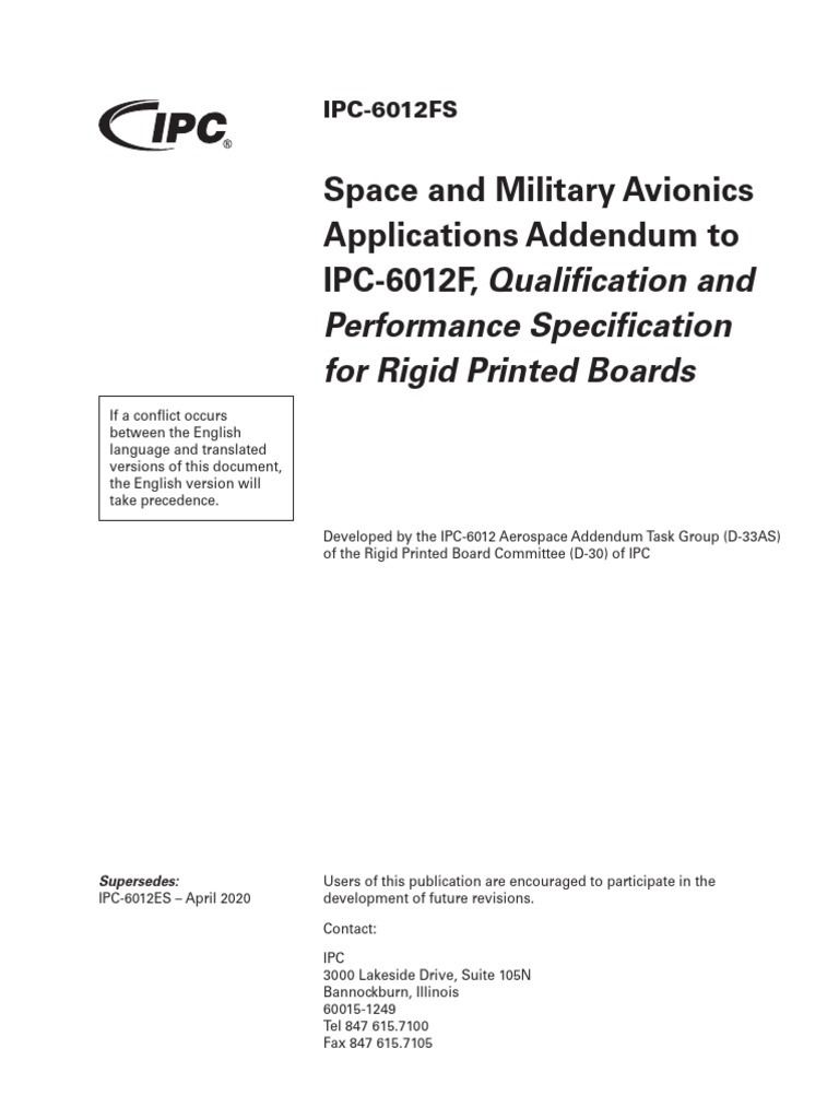 IPC-6012FS_TOC | PDF | Building Engineering | Materials