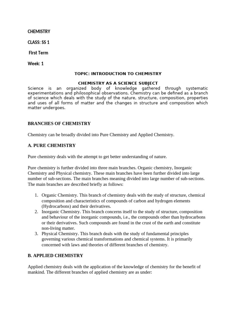 Pure vs Applied Chemistry Overview | PDF | Chemistry | Filtration