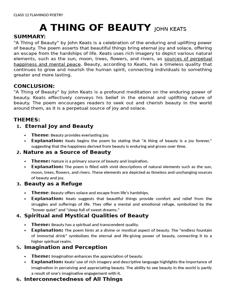 FP_3 A THING OF BEAUTY | PDF | Beauty | John Keats