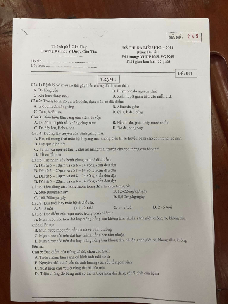 De Thi Da Lieu YG K45 - 241205 - 230326 | PDF