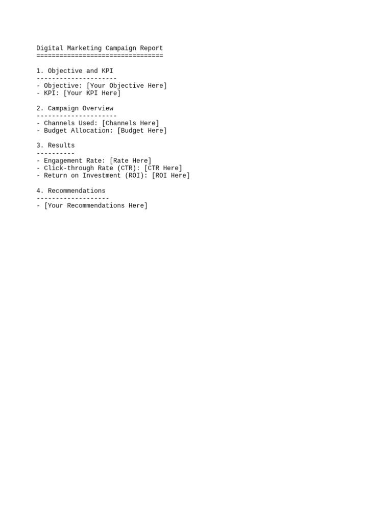 Campaign Report Template | PDF