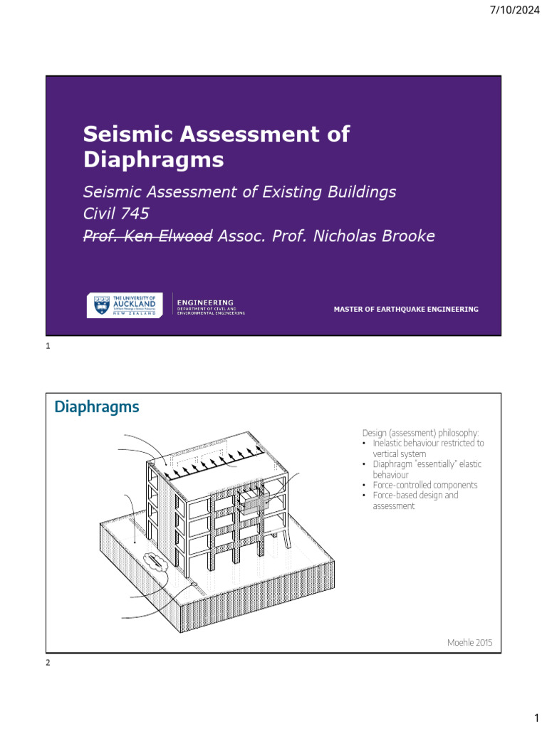 Seismic Diaphragm Assessment Guide | PDF | Fracture | Beam (Structure)