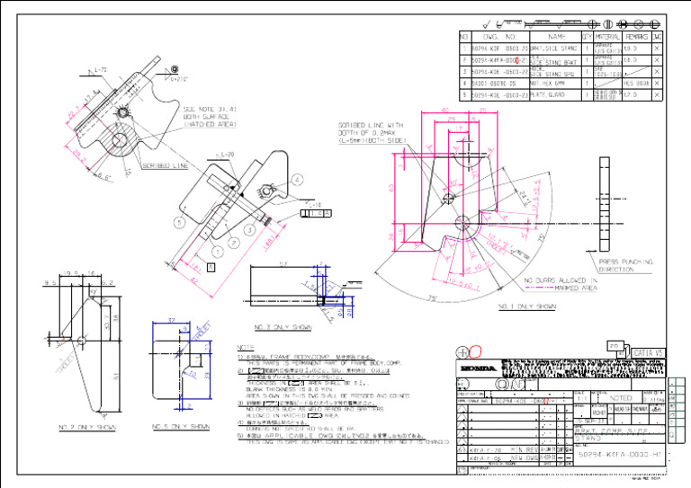 6. 50294 k4fa d001 h1 Brkt Comp,Side Stand | PDF