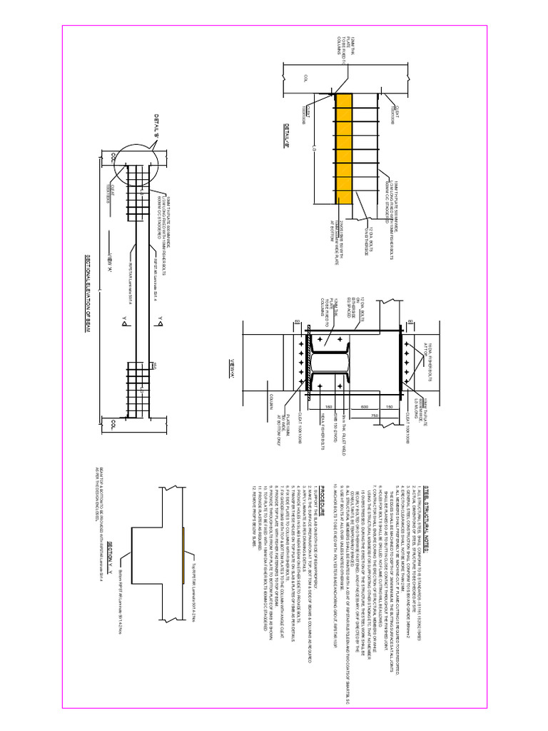 Sample Drawing For Primary Beam B60 | PDF | Beam (Structure) | Column