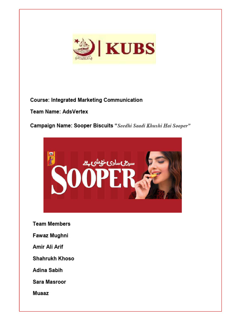 IMC Sooper Biscuit Campaign | PDF | Brand | Consumer Behaviour