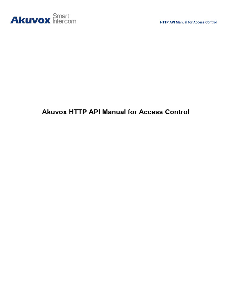 Akuvox HTTP API Access Control Guide | PDF | Software Engineering ...