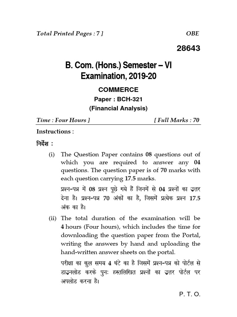 BCH-321 Financial Analysis 2019-20 | PDF | Balance Sheet | Financial ...