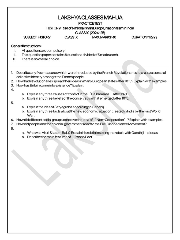 Class 10 History Chapter 1 & 2 | PDF | Balkans | Mahatma Gandhi