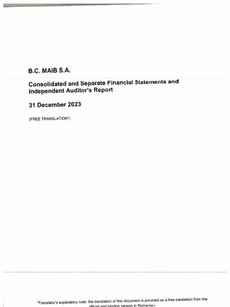 Maib Financial Statements 2023 | PDF