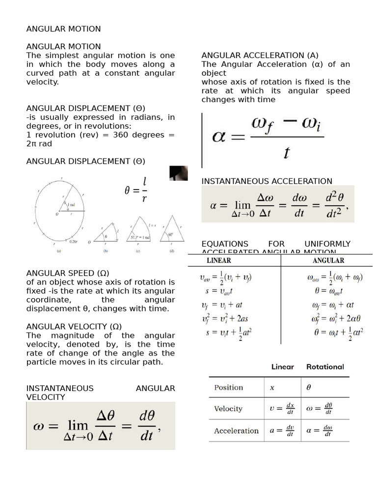 Understanding Angular Motion Concepts | PDF
