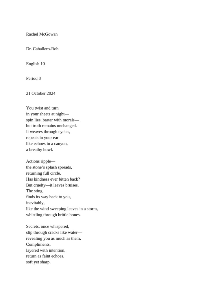 Poem Choice Assignment | PDF