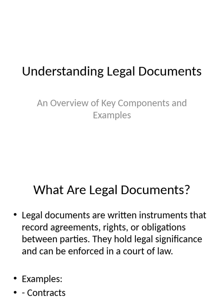 Legal Documents Overview | PDF