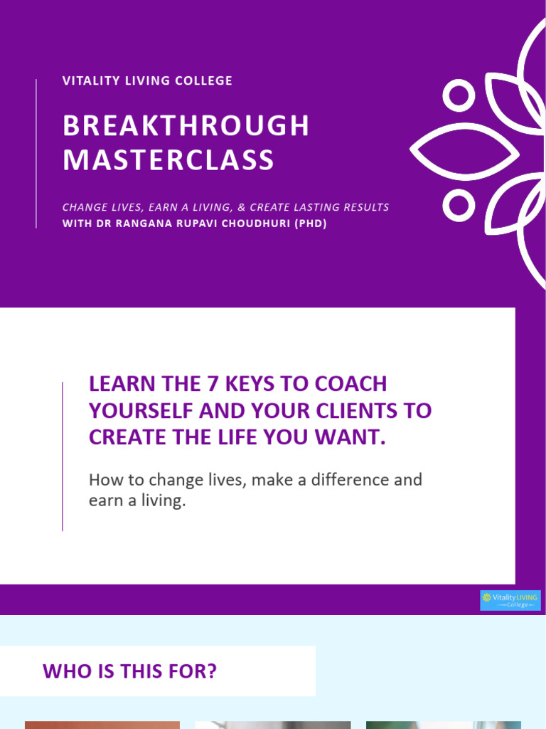 Breakthrough Masterclass 6 December 2024 | PDF | Neuro Linguistic Programming | Goal
