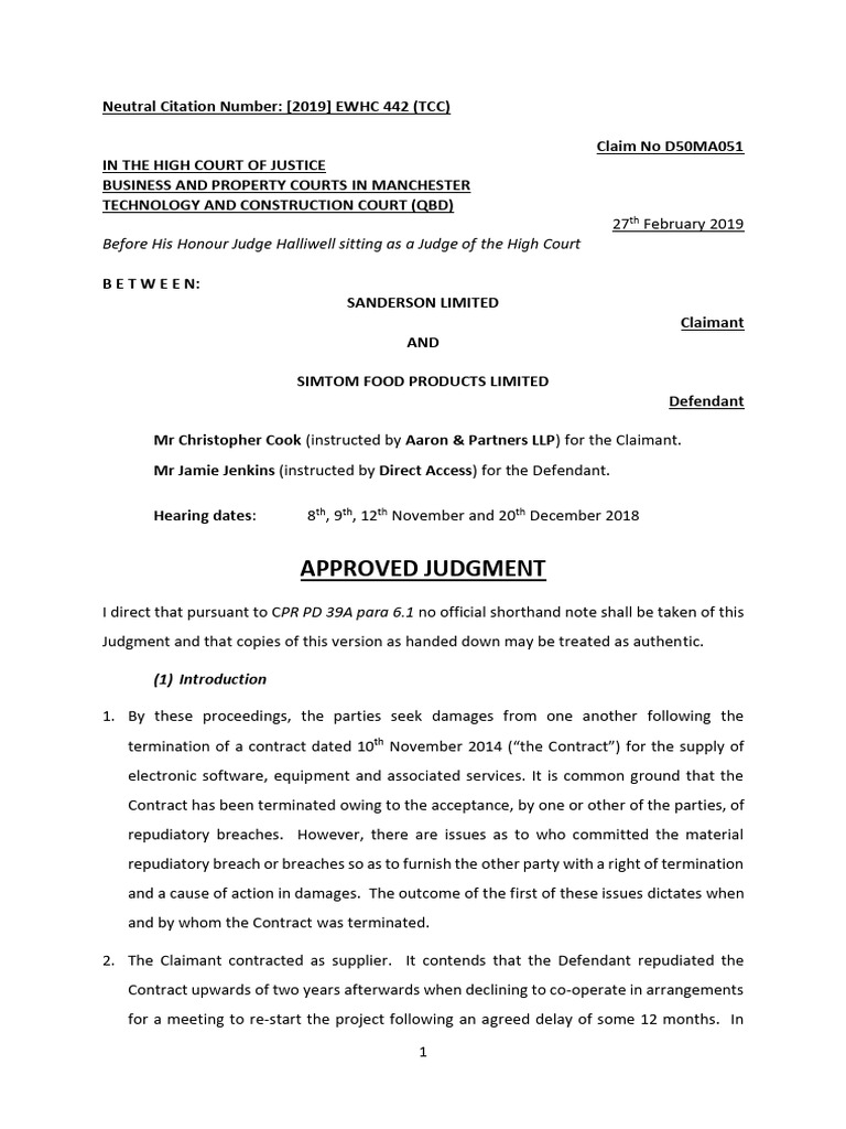 UK CL - IMP - Force Majeure, Frustration | PDF | Breach Of Contract | Damages